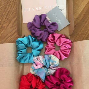 Blue Silk Scrunchie Set Silk Satin Scrunchy Pack Luxury | Etsy
