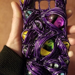 Handmade iPhone Case Glow in the Dark Purple Venom Cat Eyes Handmade ...