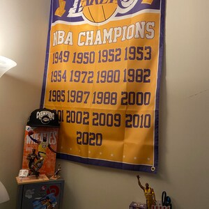 Los Angeles Lakers NBA Championship Banner Flag - Etsy