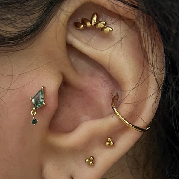 Solid 14K Gold Garnet Love Heart Dangle Charm Elegant Gemstone Clicker ...