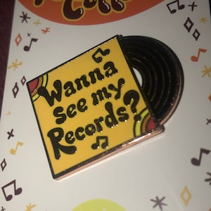 Record Collector Retro Enamel Pin - Etsy