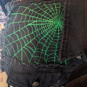 Spider Web Collar Screen Printed Patch Horror Punk Black Metal Goth - Etsy