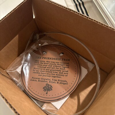 Personalized Tree Tag for a Large Tree, Big Tree Plaque, Memorial Tree ...