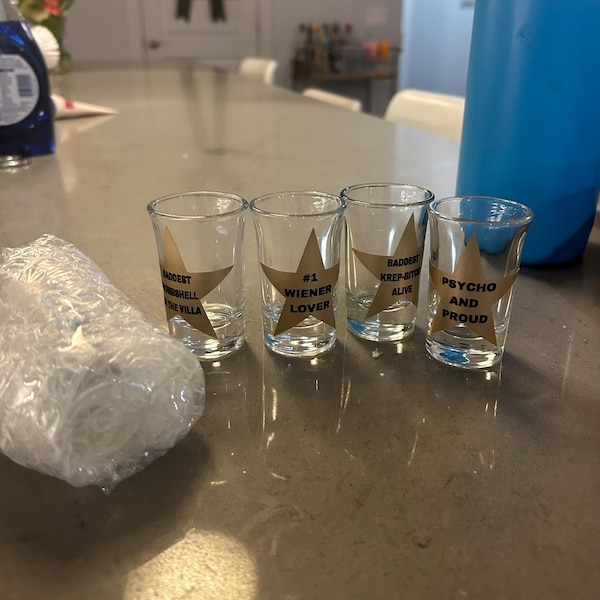 Y2K Gold Star Shot Glass, Funny Trendy Shot Glasses, Cute Girls Night ...