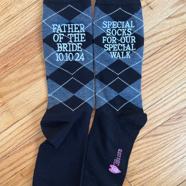 Custom Father of the Bride Special Wedding Socks, Wedding Socks for the ...