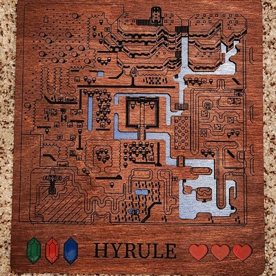 3D Hyrule Video Game Map Laser Cut Wood Multilayer Custom Decor ...