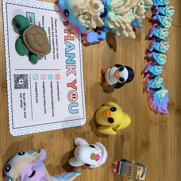 3D Printed Mini Flexi Animal Fidget | 3D Printed Fidget Collectible | Articulated Fidget | 3D ...