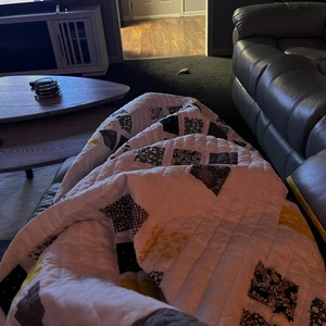 Modern Colorful Custom Quilted Pixelated Log Cabin Cotton Throw ...