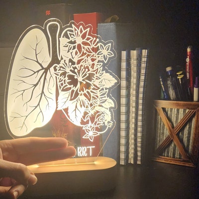 Floral Lung Custom Night Light Doctor Lamp Gift Gift for Colleague ...