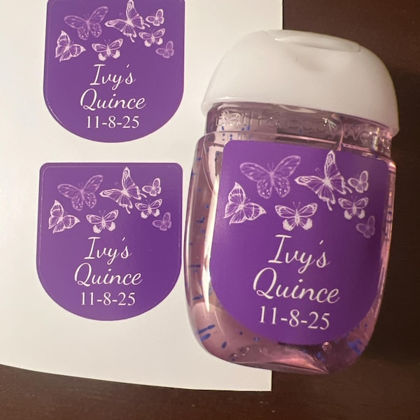 Personalized 20 Pcs Mis Quince Party Sanitizer Label Favors ...