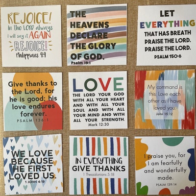 Bible Verse Cards, Scripture Cards, Bundle 1, Set of 32 Scripture Cards ...
