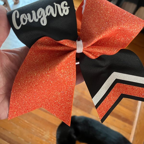 Paw Custom Glitter Cheer Bowroyal Blue Gold Cheer Bow With Name Cheer Bow Sparkly Cheer Bow 