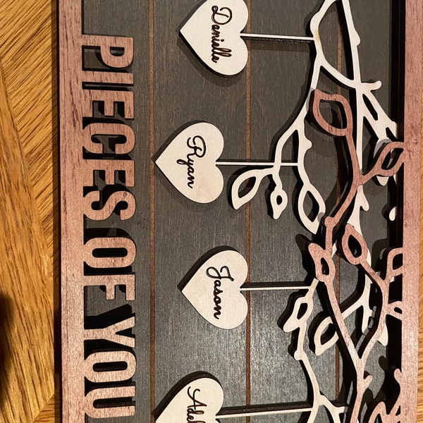Personalized Family Tree Shelf Sitter: Engraved Names, Memorial Frame ...