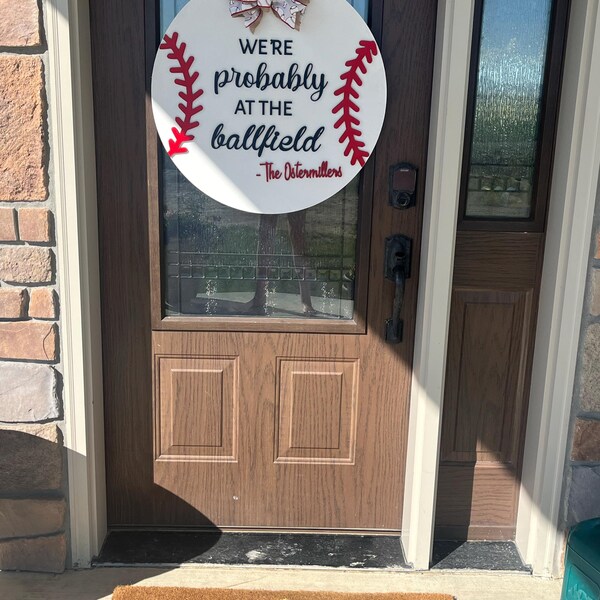 Baseball Door Hanger | Front Door Decor for Baseball Family | We're ...