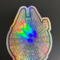 Millennium Falcon Holographic Sticker/ Star Wars Disney Laptop Stickers ...
