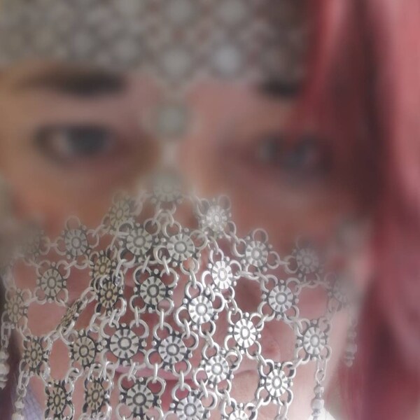 Gold Face Chain for Ladies, Face Veil Mask, Handmade Face Accessory ...