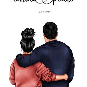 Personalised Couple Print, Couples Gift, Gift for Her, Boyfriend ...