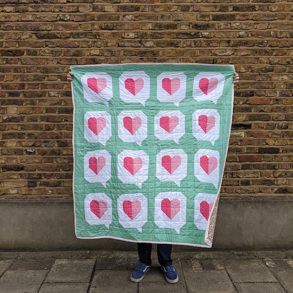 I Heart You PDF Quilt Pattern - Etsy