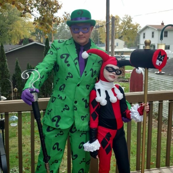 Riddler Inspired Steampunk Cane Green and Purple Questionmark Handle ...