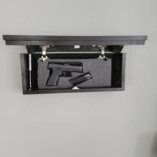 Floating Shelf With Hidden Gun Storage and Personalized Key, 23 Inch ...