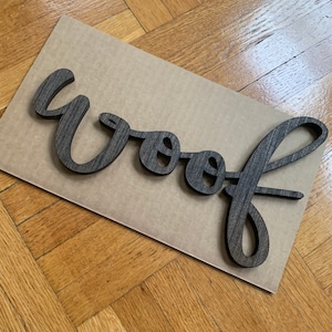 Woof Word Cut Out, Laser Cut, Wood Words, Wood Cut Word, Wall Wood ...