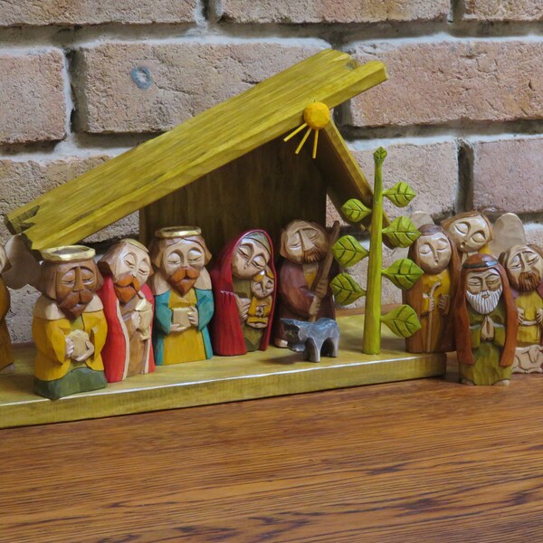 Figures of Shepherds for Christmas Cribs -handcrafted Wooden Sculpture ...