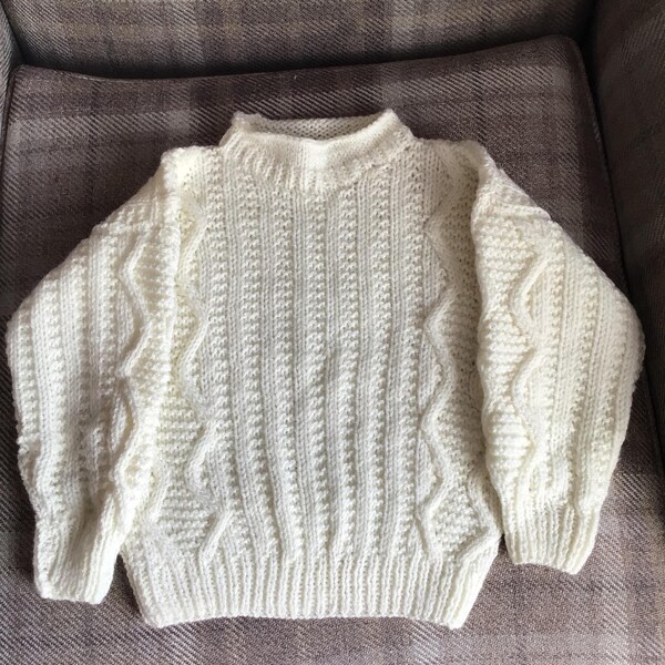 Girl's Bright Easy Knit Roll Neck Stripe Sweater & Beanie Hat DK 8ply ...