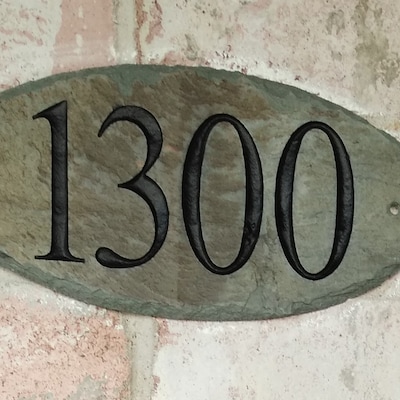 STONE Outdoor House Numbers Address / CARVED / House Warming Gift 1/2 ...