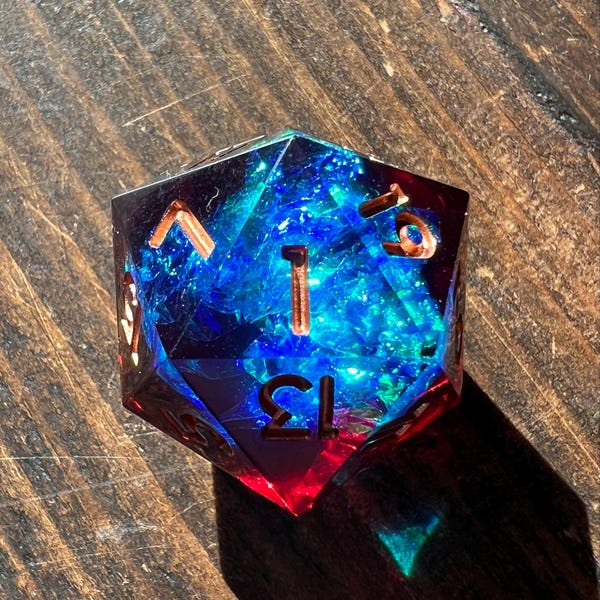 Blue Lightning DND D20 Dice, Resin Sharp Edge Dice Set, D&D Dice Set ...