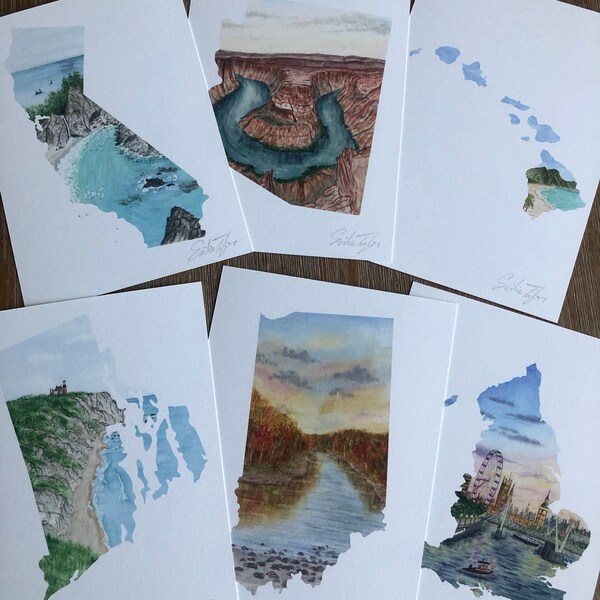 Watercolor State Bundle Packs, US State Paintings, State Collection ...