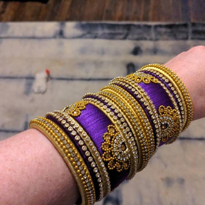 Silk Thread Indian Bangles Set - Etsy