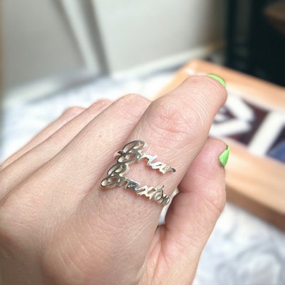 Custom Delicate Name Ring Custom Stacking Rings Skinny Custom Ring ...