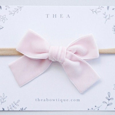 Options Petite Velvet Bow, Baby Headband, Baby Bow, Newborn Headband ...