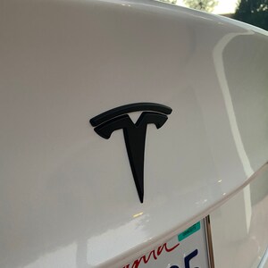 3PCS Matte Black Tesla Logo ABS Plastic Stick on Cap for Tesla - Etsy