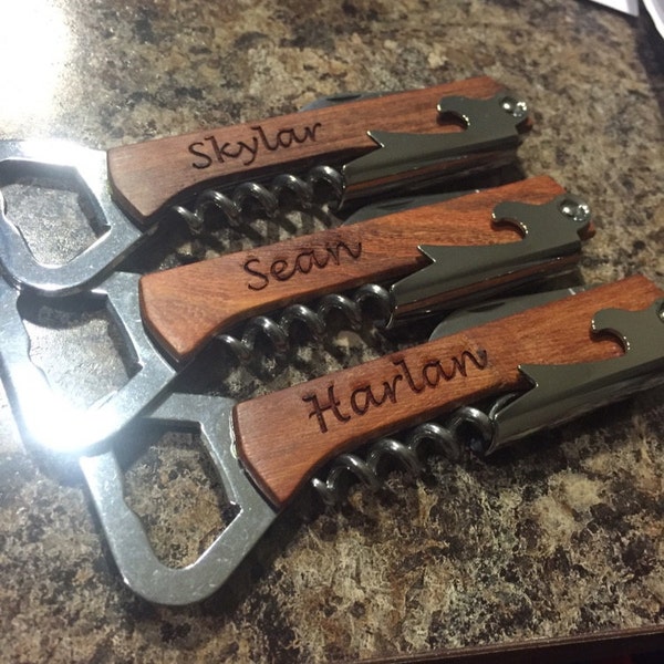 Personalized Corkscrew and Multi-tool - Groomsmen Gifts - Wedding Party ...