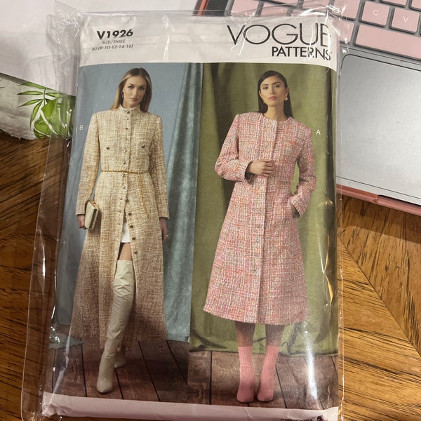 Vogue Sewing Pattern for Womens Jacket, Winter Coat, Lined Coat, Trench ...