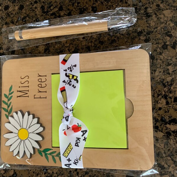 Teacher Sticky Note Holder, Best Teacher Ever, Secretary Gift, - Etsy