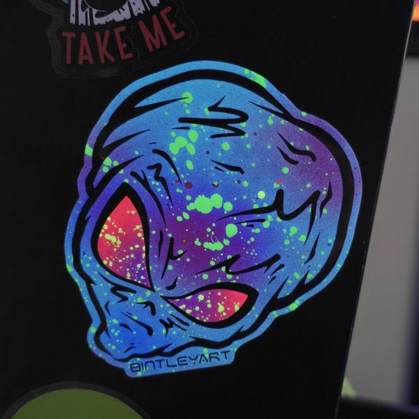 UV Reactive Blacklight Glowing Psychedelic Space Landscape Painting - Etsy