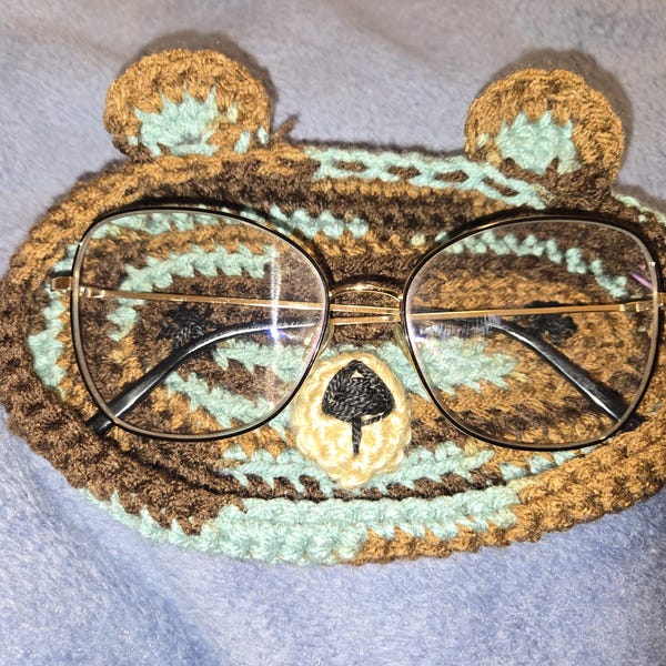 CROCHET PATTERN Easy Eyeglasses Holder Cute Amigurumi Bear Animal ...