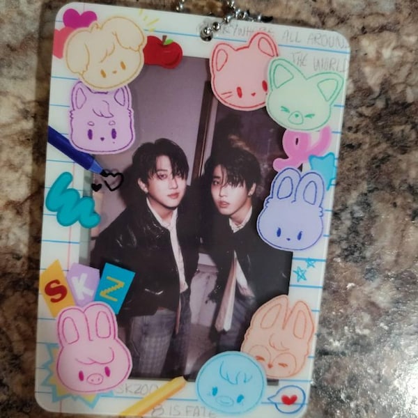 SKZOO DOODLE Composition Book Stray Kids Photocard Acrylic PC Holder ...