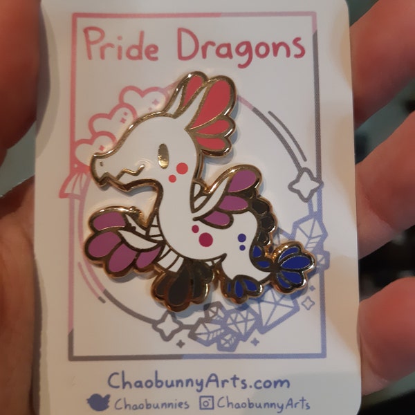 Genderfluid Pride Dragon Enamel Pin - Etsy