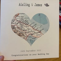 Special Location Map Card Anniversary Card Engagement Card - Etsy