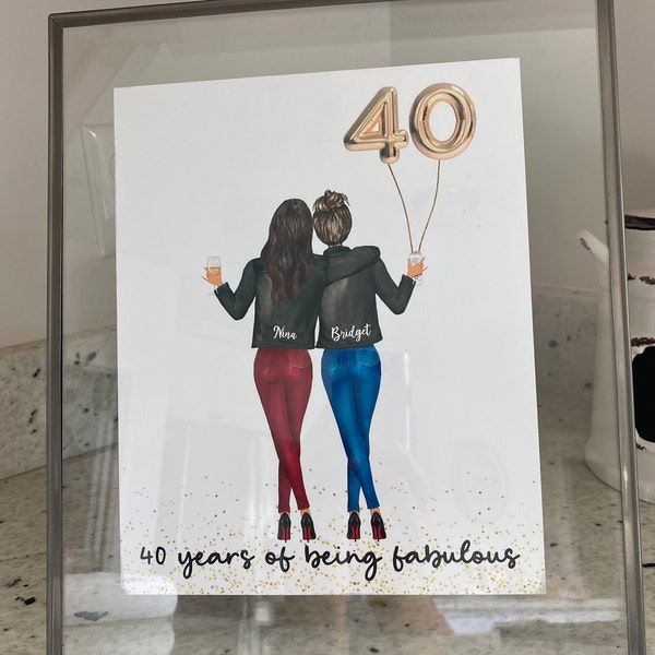 40th Birthday Best Friend, 40 Years of Being Fabulous, 40 Birthday Gift ...