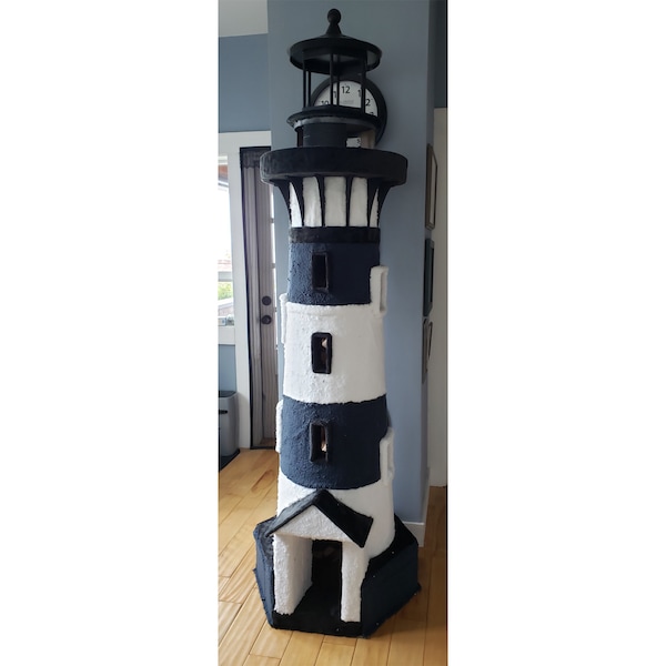 DIY Lighthouse Cat Tree Tower Playhouse *plans & Patterns* Cardboard ...