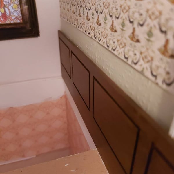 Pack of 3 Dolls House 12th Scale Wall Panelling Square Panel MDF102-3 U ...