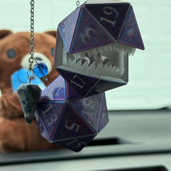 Mimic D20 Car Dice [pick Your Colors, Custom 2" Holographic Charms ...