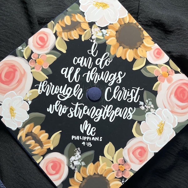 Customizable Floral Grad Cap Decoration Self-adhesive Sunflower Florals ...