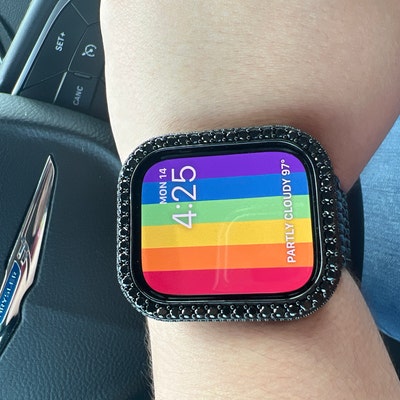 Custom Apple Watch Band Black & or Iwatch Lab Diamonds Bezel Apple ...