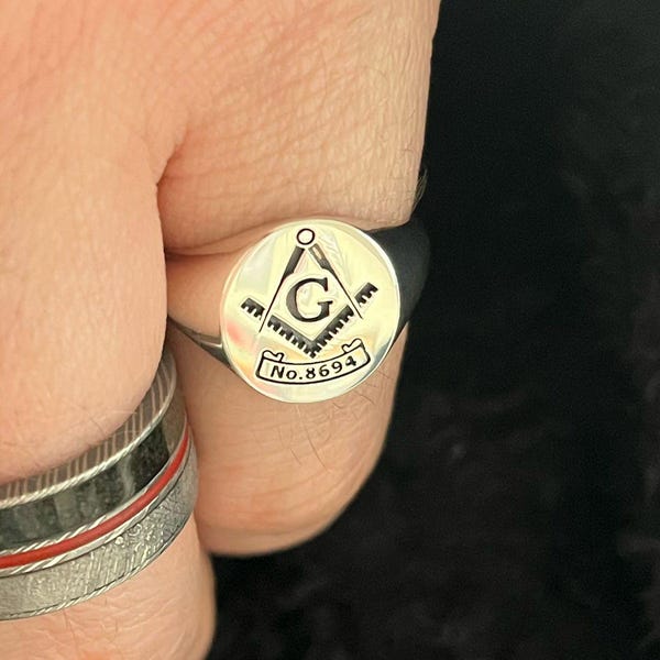 Masonic Rings With Lodge Number, Freemason Ring, Masonic Rings, Master ...