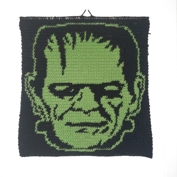 Frankenstein Monster Tapestry Crochet Pattern / Wall Hanging / Weird ...